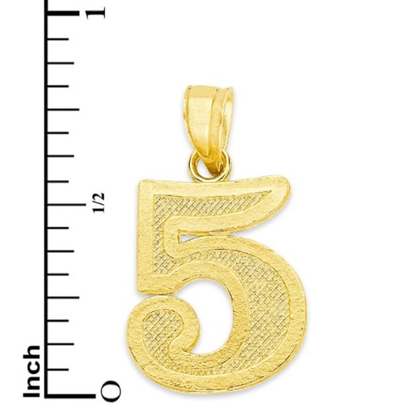 The Golden Bazaar | Jewelry | K Gold Number 5 Pendant Lucky Number ...